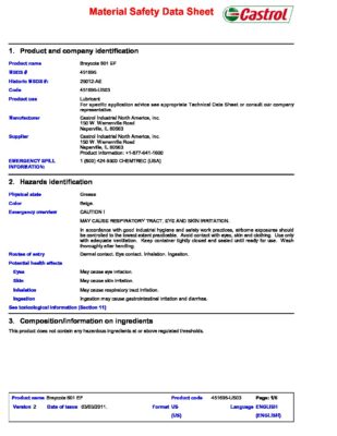 Braycote_601EF_msds – Chemical.net