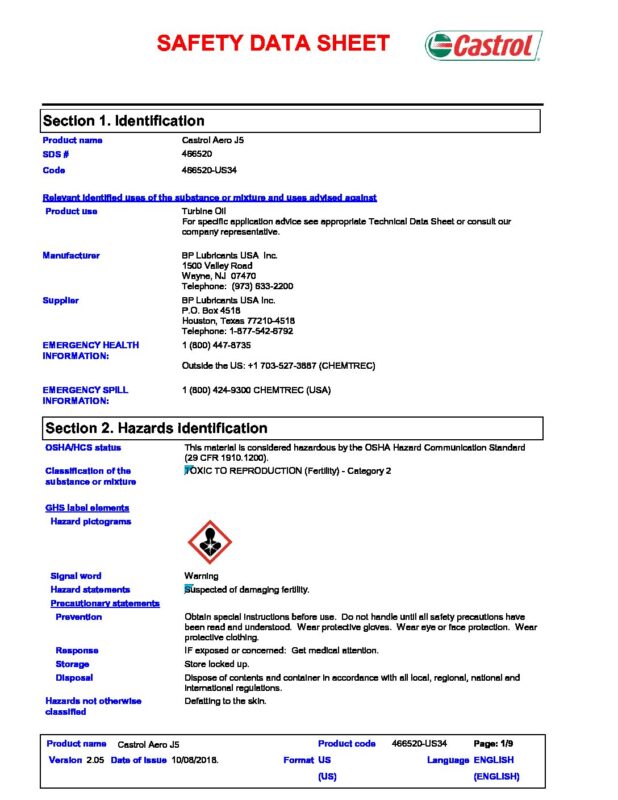 CASTROLAEROJ5_SDS – Chemical.net