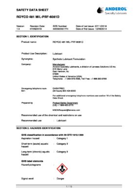ROYCO481MSDS – Chemical.net