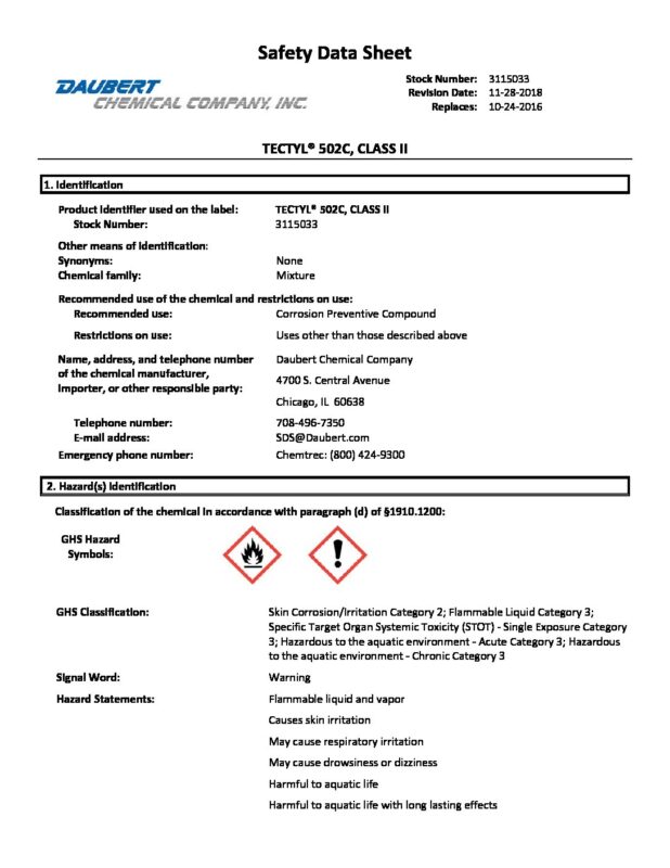 Tectyl502CClassII - Chemical.net