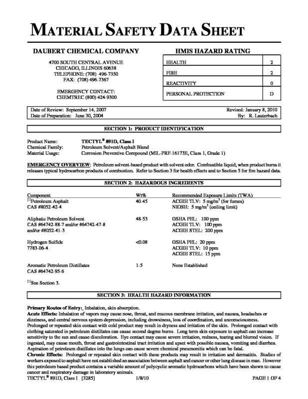 Tectyl891DClassI – Chemical.net