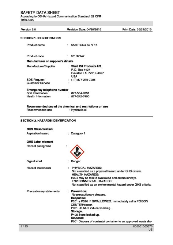 TellusS2V15_msds – Chemical.net